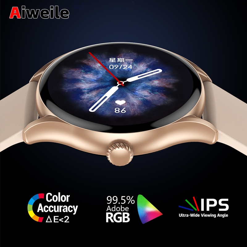 Aiweile AW19 Smartwatch Mulheres Relógio De Música Circular Bluetooth ...