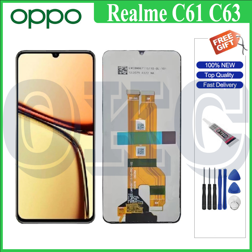 Original Para OPPO Realme C63 C61 LCD Com Moldura Display Digitador Da ...