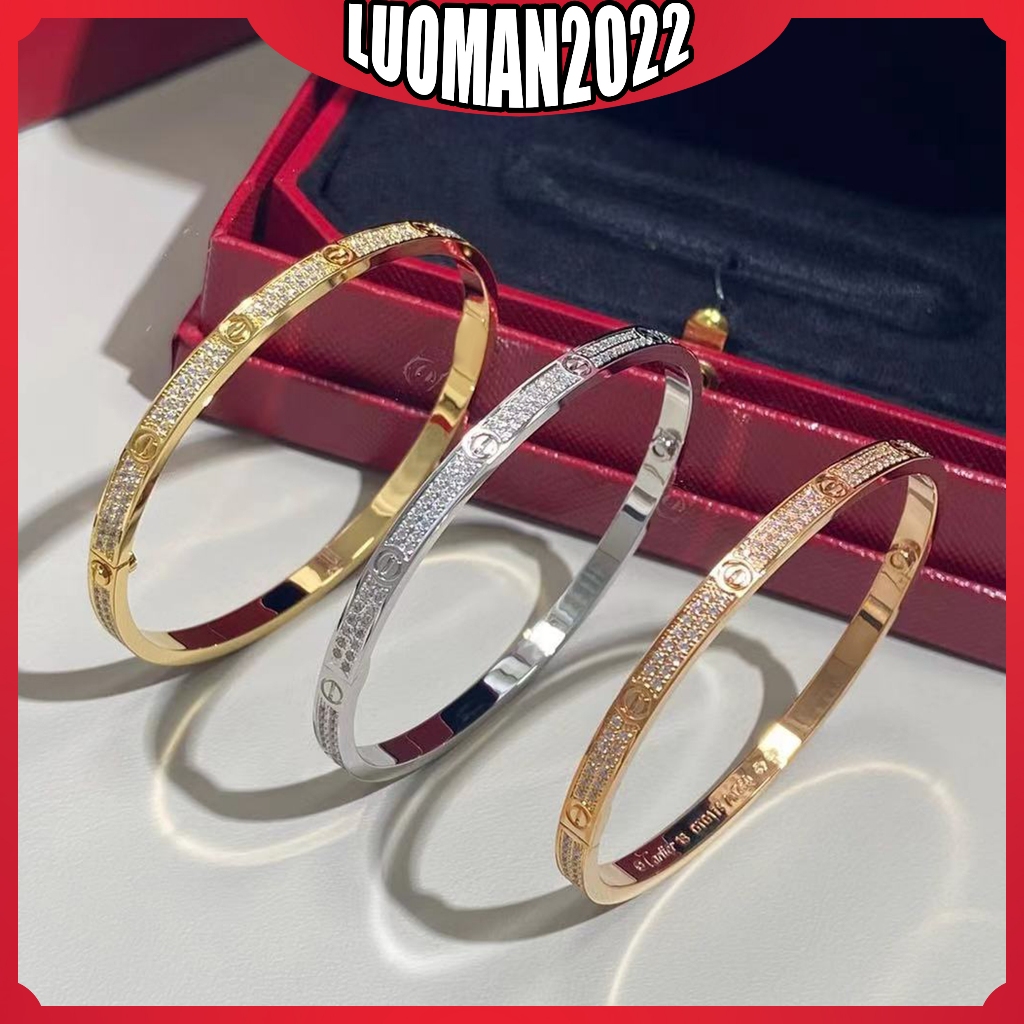 Pulseira De Casal Estreita Cheia De Diamantes Cartier fashion love ...