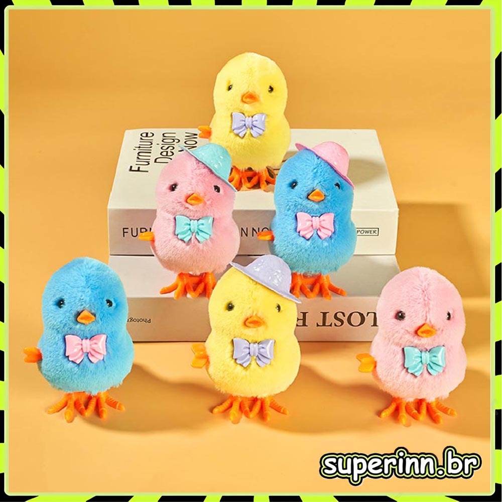 Clockwork Chick Jumping Chicken Usando Broche Usando Chapéu Pintinho de ...