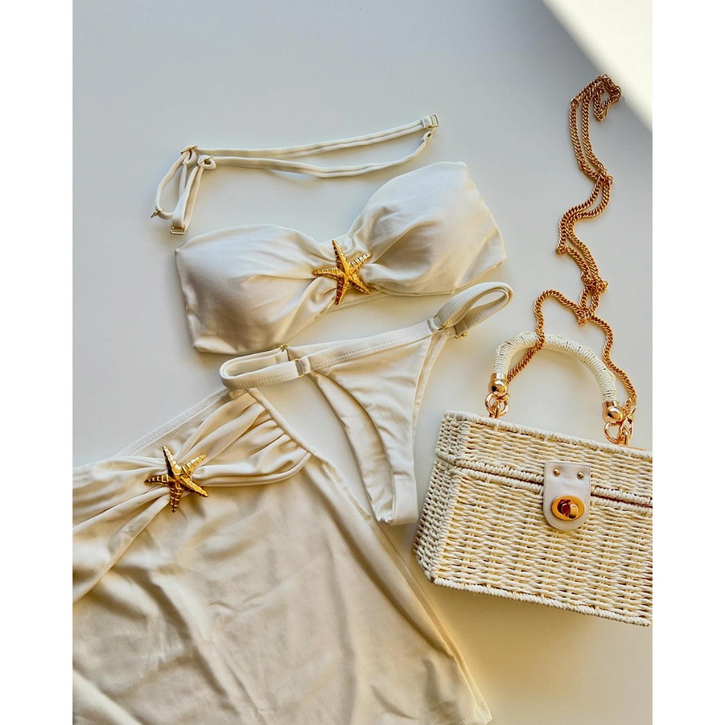 Novo Biquíni Sexy De Três Peças Cor Sólida Dividido Maiô Feminino Shopee Brasil