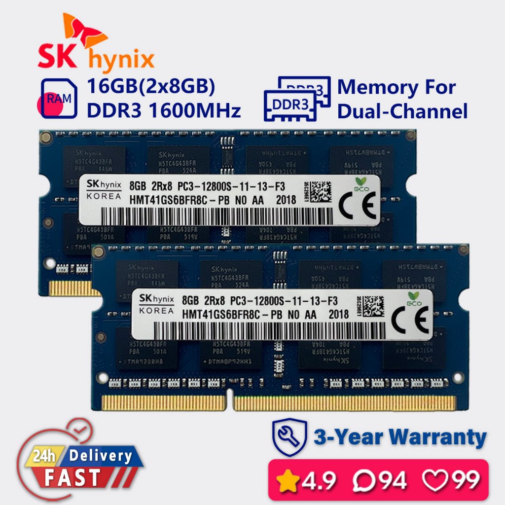 SK HYNIX 16gb 8gb 1600mhz ddr3 Memória De laptop De Canal Duplo ram sodimm pc3 12800s 1.5v ...