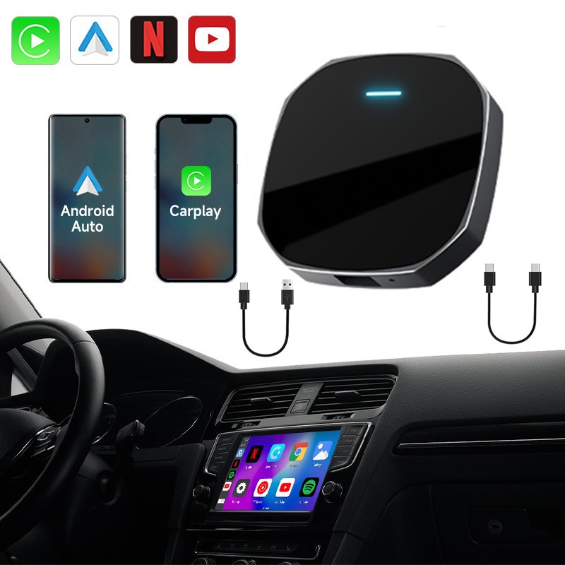 Adaptador Sem Fio FB2 CarPlay Com Netflix/YouTube/3 Em 1 E Android Auto Magic Box Dispositivo De ...