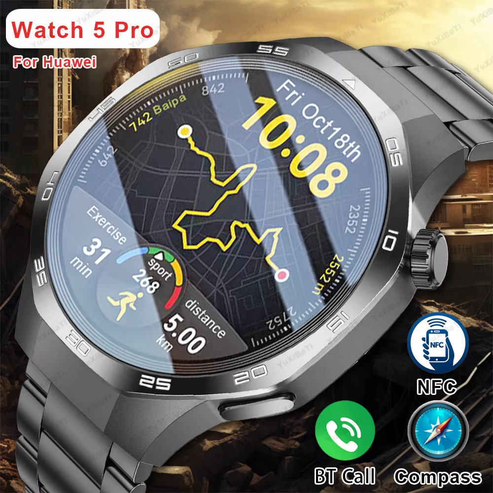 Para Huawei GT5 Pro Max Smartwatch Masculino 360 * 360 Tela AMOLED GPS ...