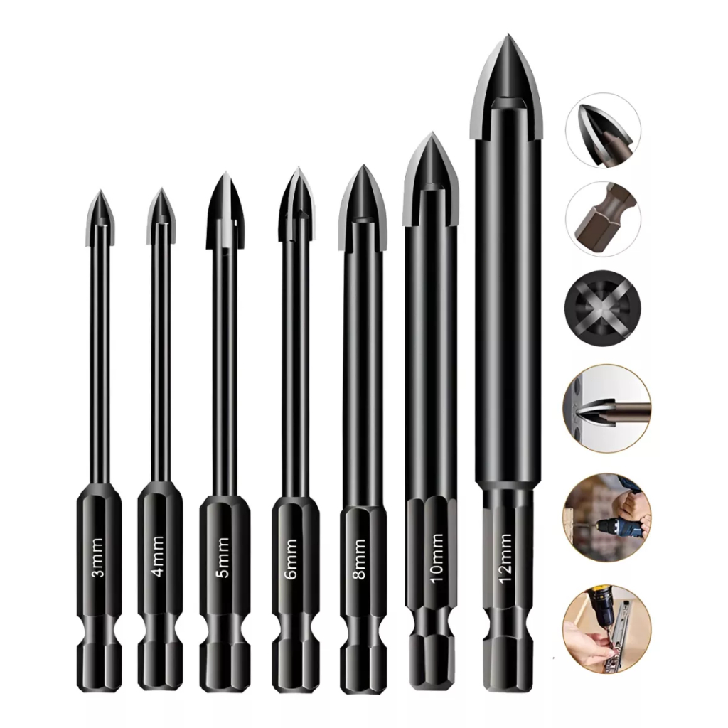 Kit Broca Indestrutível Titanio Universal Fura Tudo 7pcs | Shopee Brasil