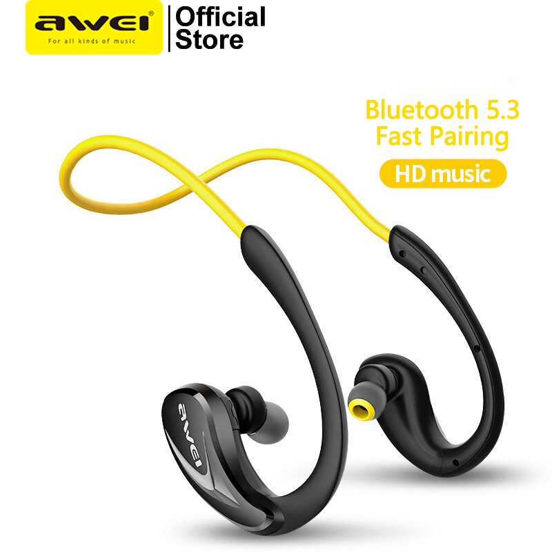 Fone de ouvido Bluetooth esportivo com gancho atrás da orelha A prova d ...