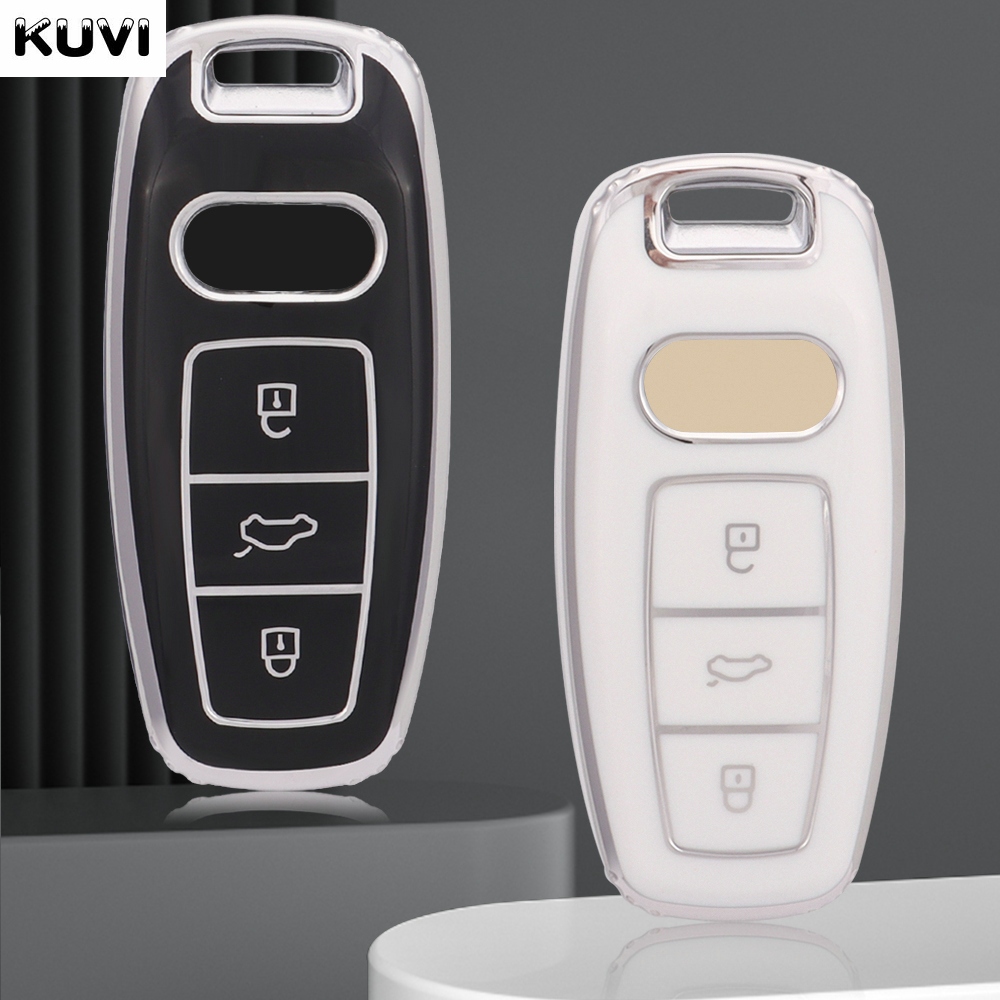 TPU Carro Remoto Chave Caso Capa Escudo Para Audi 4K A8 E-tron Q5 Q7 Q8 C8 D5 SQ8 R8 A1 A3 A4 A6 ...