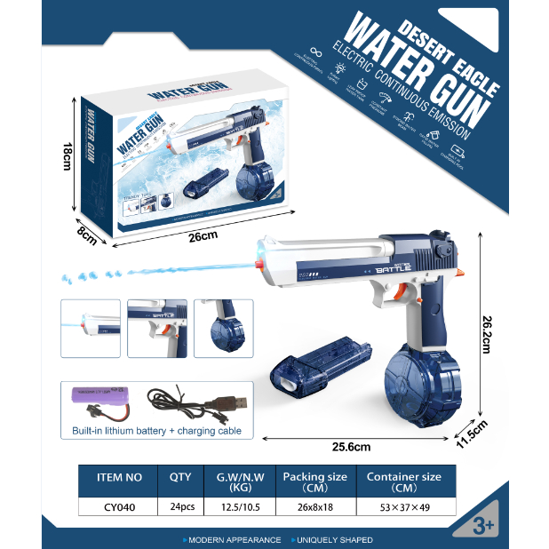 Pistola de água elétrica Glock Burst de alta velocidade totalmente automática, brinquedo para ...