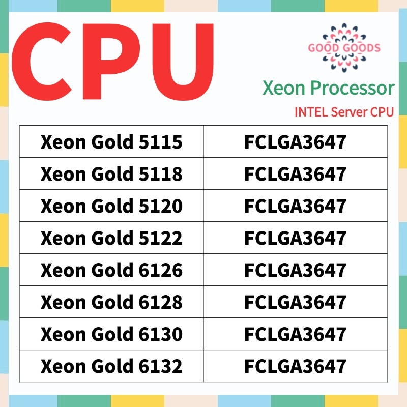 Xeon Gold 5115 5118 5120 5122 6126 6128 6130 6132 INTEL Processador ...