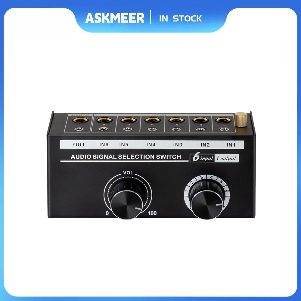 6-in-1 audio signal switch with volume adjustment Lossless output 6 ...