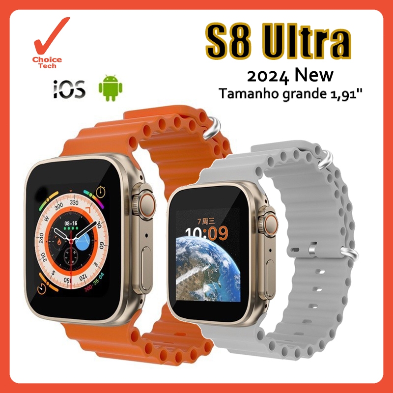 Smartwatch S8 Ultra Series IWO HD Display À Prova D'água Aptidão ...
