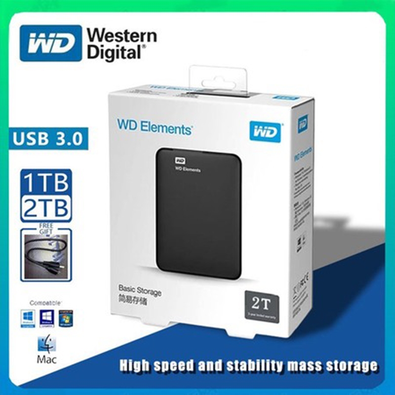 WD Elements Western Digital HD Externo USB3.0 2TB/4TB Capacidade De Armazenamento Adequada Para ...