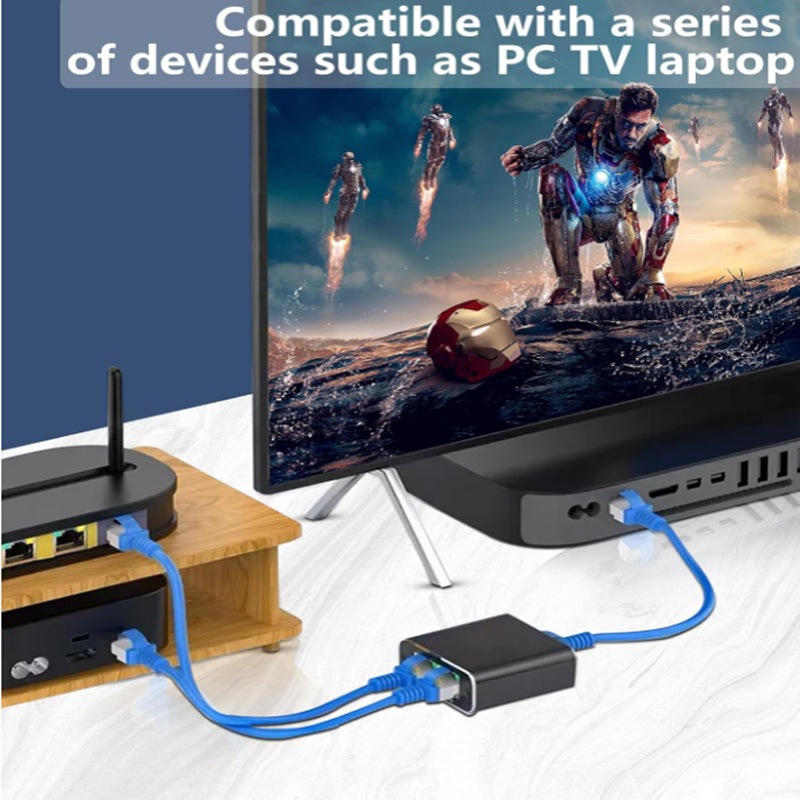 RJ45 1 point 2 network separation switch splitter router Gigabit ...