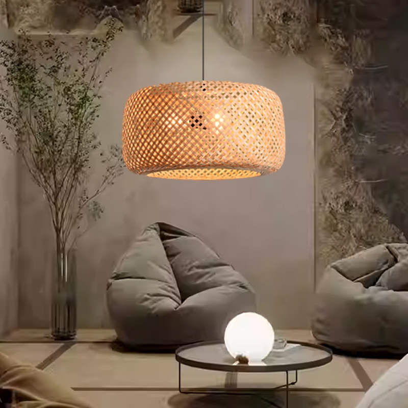 Rústica Lustre Pendente Sala De Jantar Lanterna De Bambu Japonesa ...