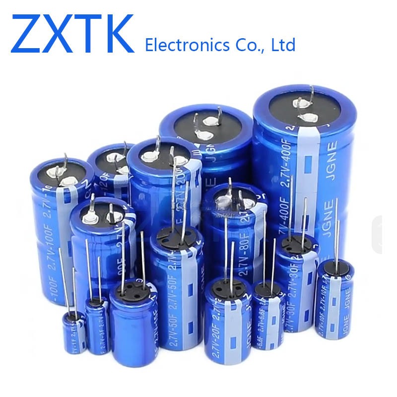 capacitor Farah 2.7V 1F/2F/3F/6.8F/10F/15F/20F/30F-400f Cilíndrico Tipo R supercapacitor DIP ...