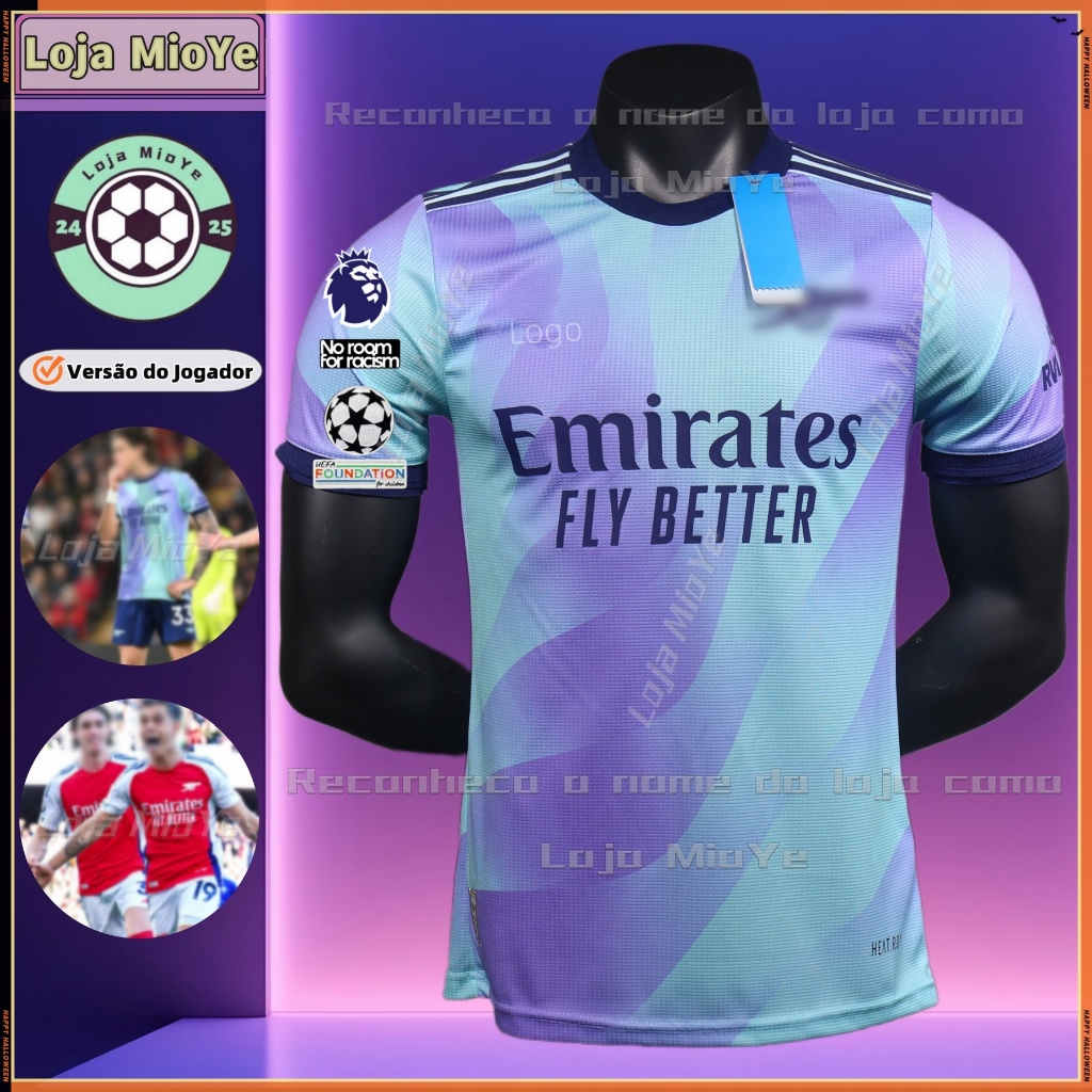 Nova Camisa Do Arsenal Second Away Match Player Edition 24/25 Time De ...