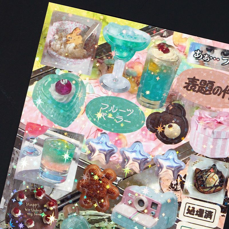 OHAYA | Estilo japonês comida antiga adesivo livro pacote de vendas em massa piscando manual ...