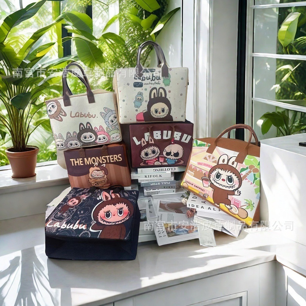 Labubu Bolsa De Feltro De Desenho Animado , Viagem Portátil De Grande ...