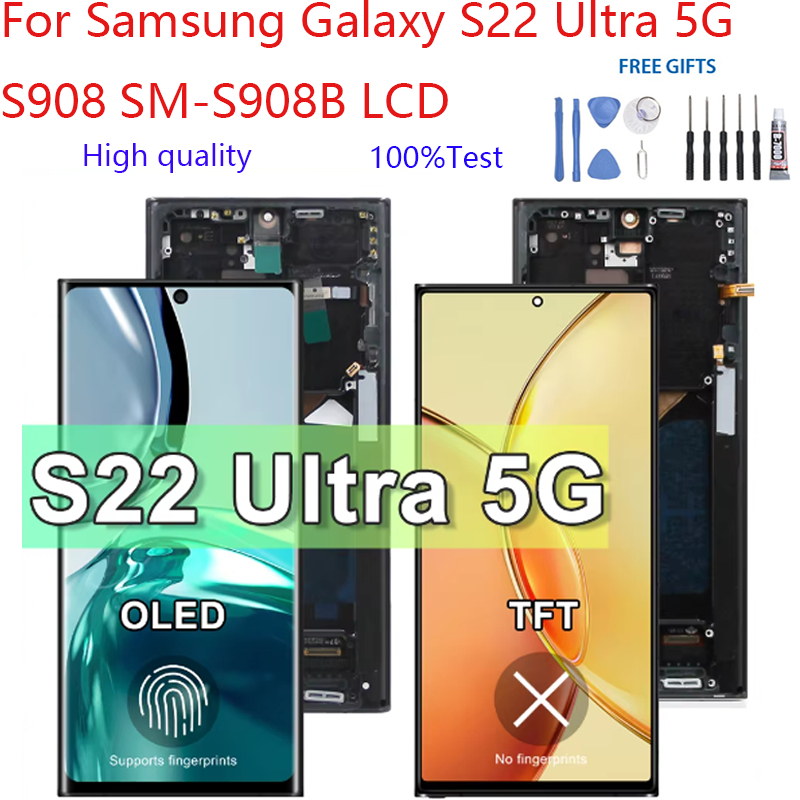 Para Samsung Galaxy S22 Ultra 5G S908 Display LCD Tela De Toque Com ...