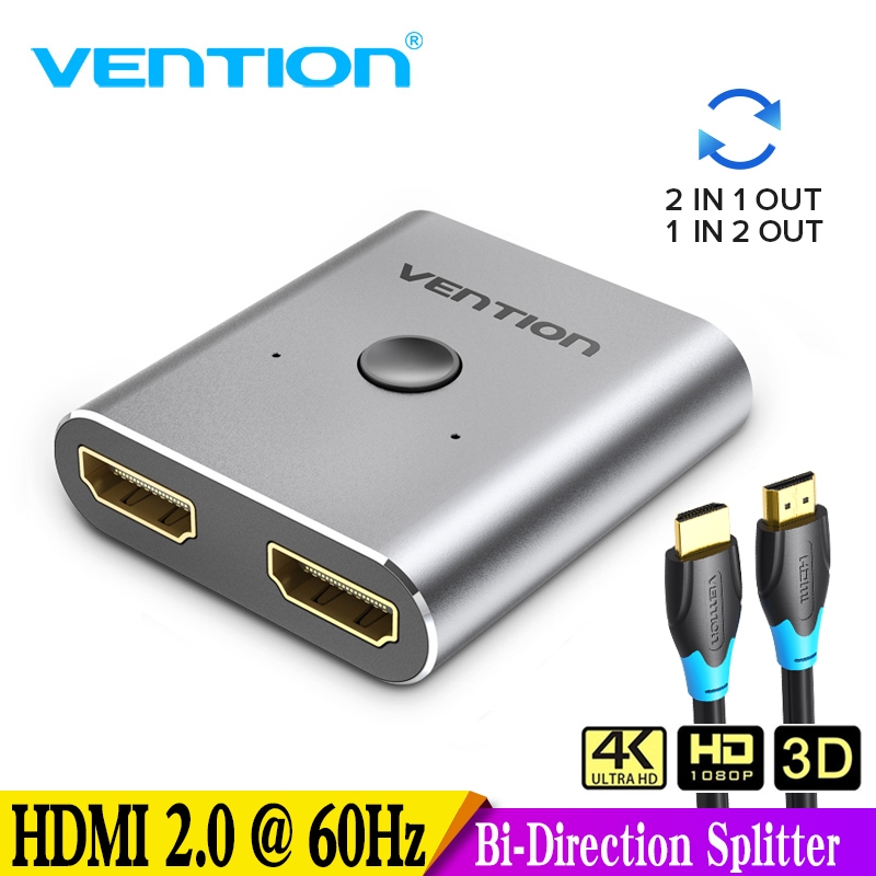 4K HDMI Switch 2 Portas Bidirecional 1x2/2x1 Switcher Divisor Suporta ...