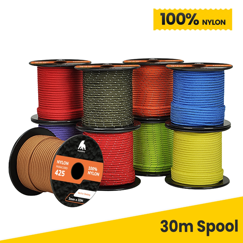 Paracord 100 % Nylon , 3mm , 30m , Núcleos De 3 Fios , Tipo II , Corda ...