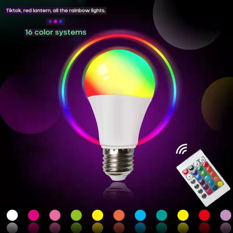 Lâmpada Bulbo LED RGB 5W/7W/9W/12W/18W 16 Cores Luz Que Muda De Cor Com ...
