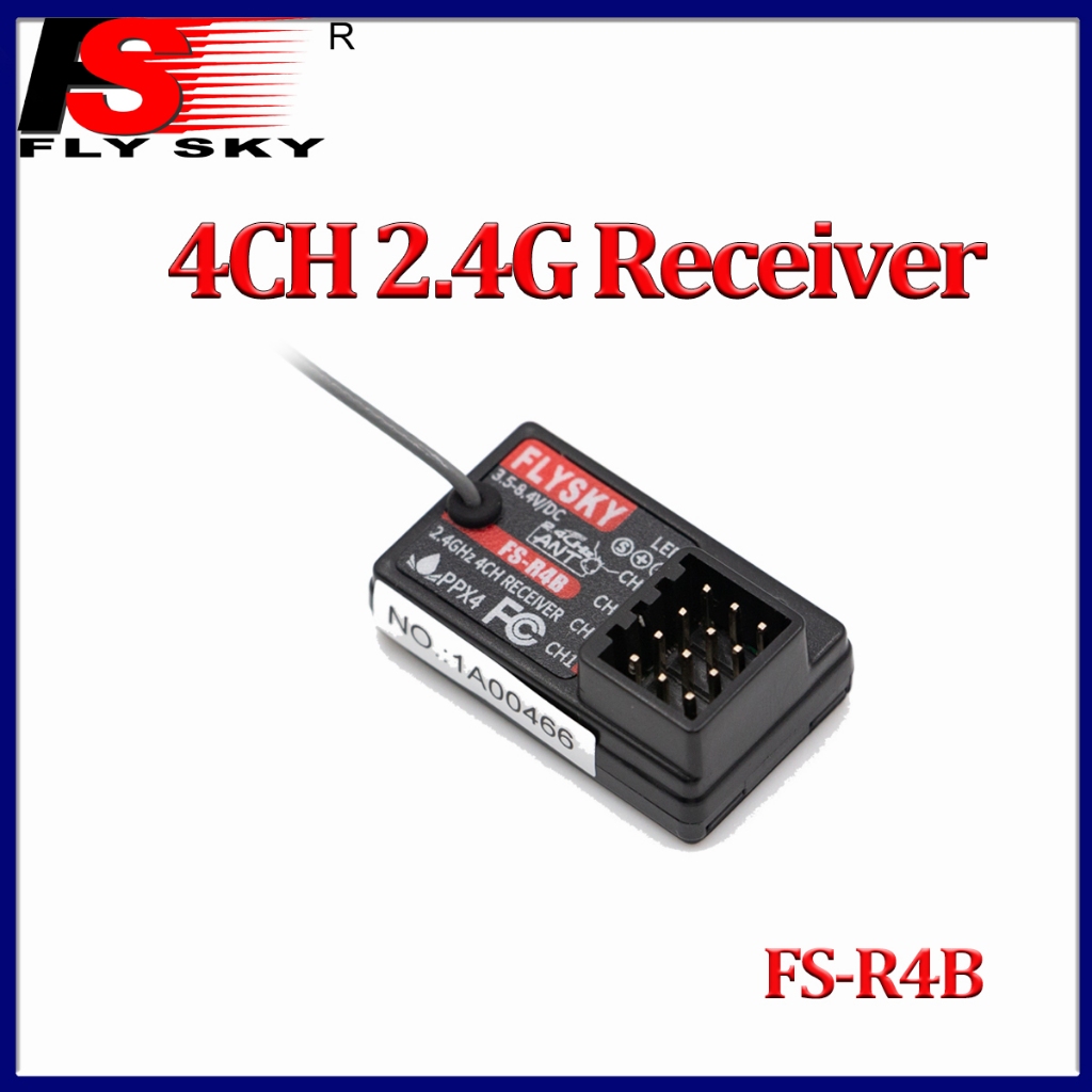FLYSKY FS-R4B Mini Receptor De 4 Canais 2.4G 3.5-8.4V ANT Antena Única PWM Para Modelo RC ...