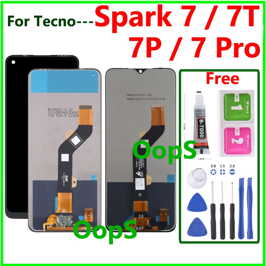 LCD Testado Para Tecno Spark 7 7T 7P 7 Pro KF7J KF8 KF6 KF6P Display Do ...