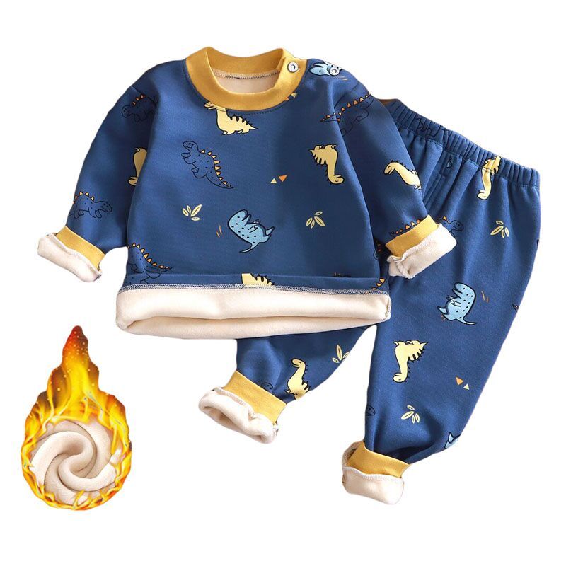 Conjunto De Roupa Íntima Térmica Infantil Outono E Inverno , Dinossauro ...