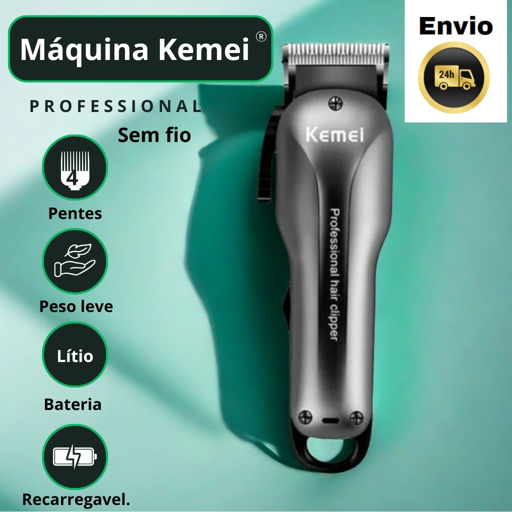 Maquina de Corte Profissional Kemei 2603 Barata Cor Cinza KM-2603 ...