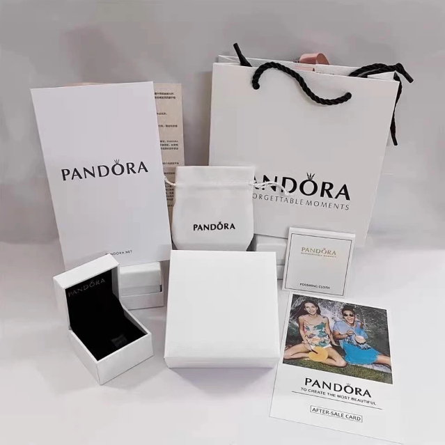Pandora Anel Caixa Pulseira Bolsa Esfregando Pano De Prata Saco De ...
