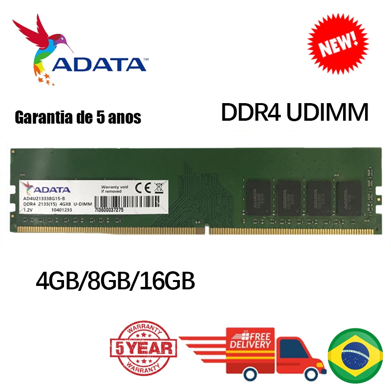 ADATA ddr4 Ram 4gb 8gb 16gb ddr4 1.2v 2133Mhz 2400Mhz 2666Mhz 3200mhz PC4 Memória UDIMM Desktop ...