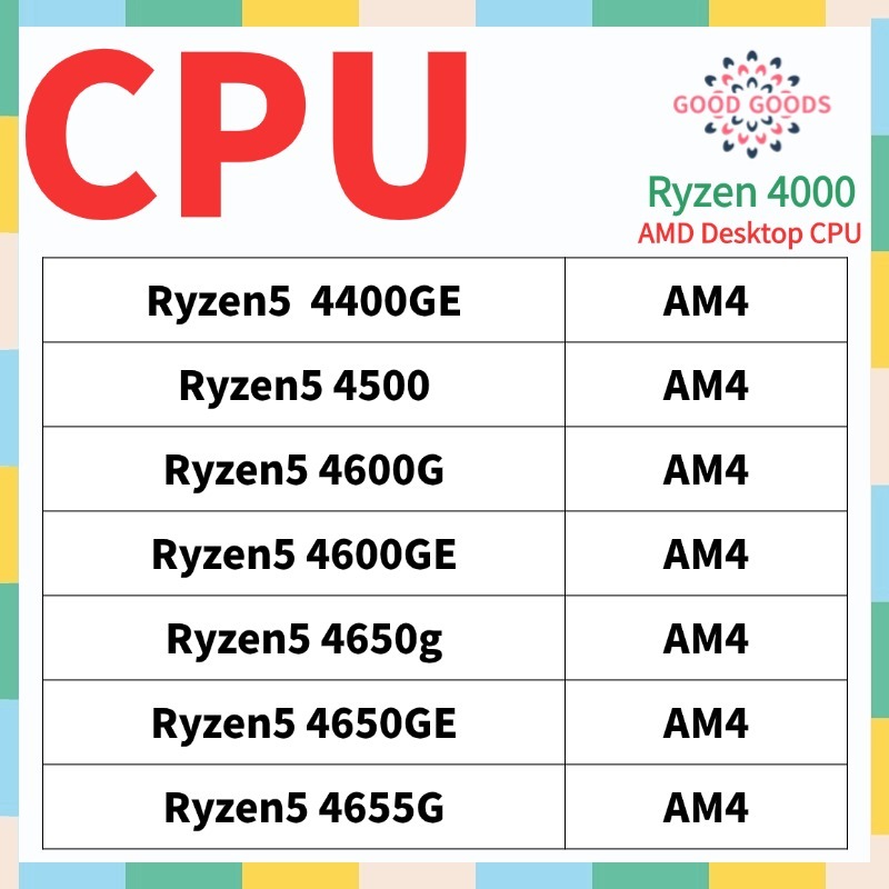 Ryzen5 4400GE 4500 4600G 4600GE 4650g 4650GE 4655G AMD Ryzen 4000 ...