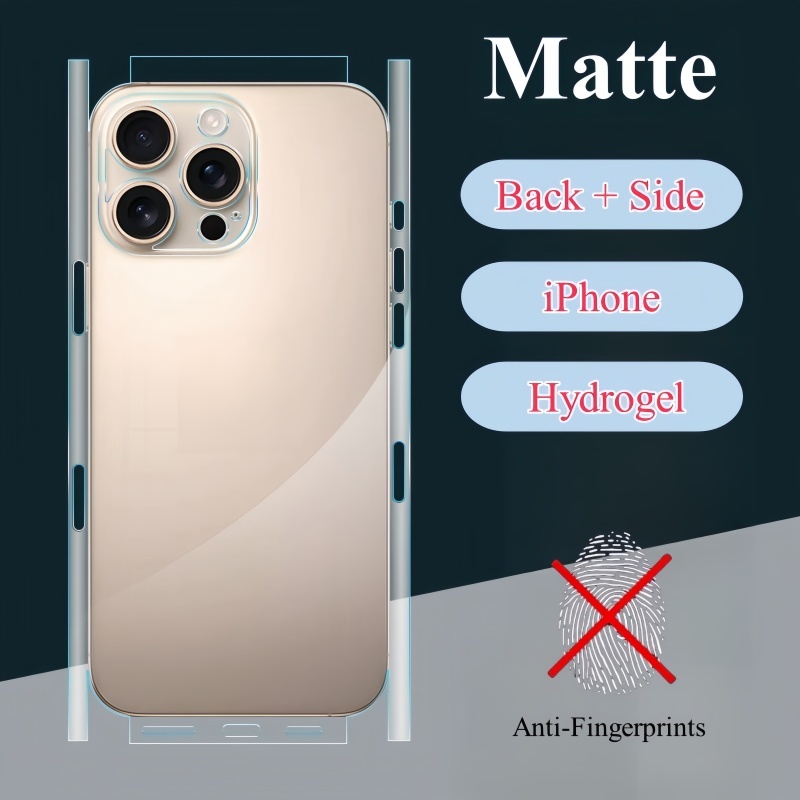 Protetor De Tela Traseira + Lateral Para iPhone 16 15 14 13 12 11 Pro ...