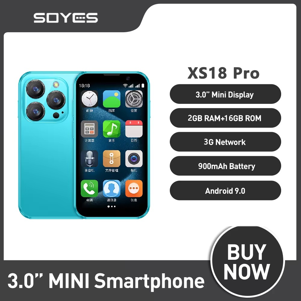 SOYES XS18 Pro Mini Smartphone 3G Rede 3.0'2gb RAM 16GB ROM Android8.1 Com Reconhecimento Facial ...