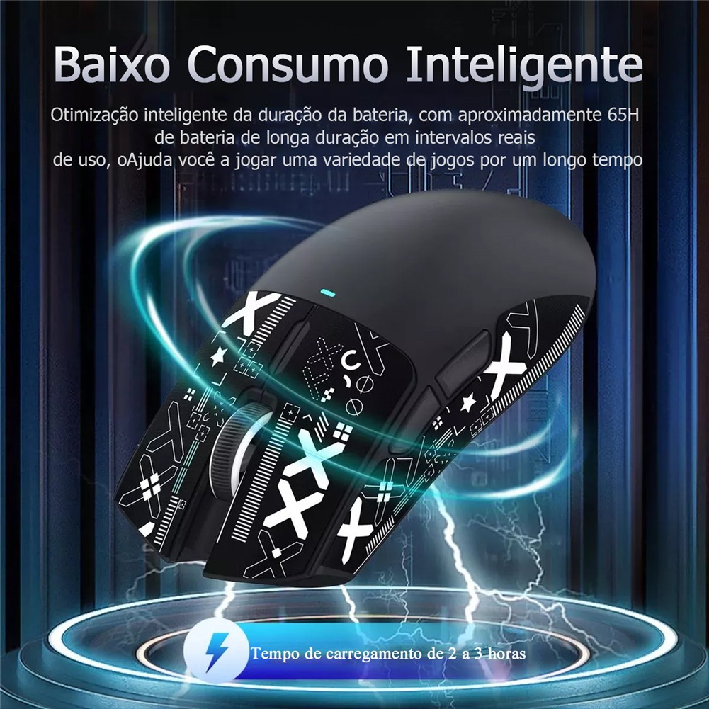 Mouse Para Jogos Sem Fio Leve ATTACK SHARK X11 Com Base De Carregamento RGB , Tri-Mode-2.4G/USB ...