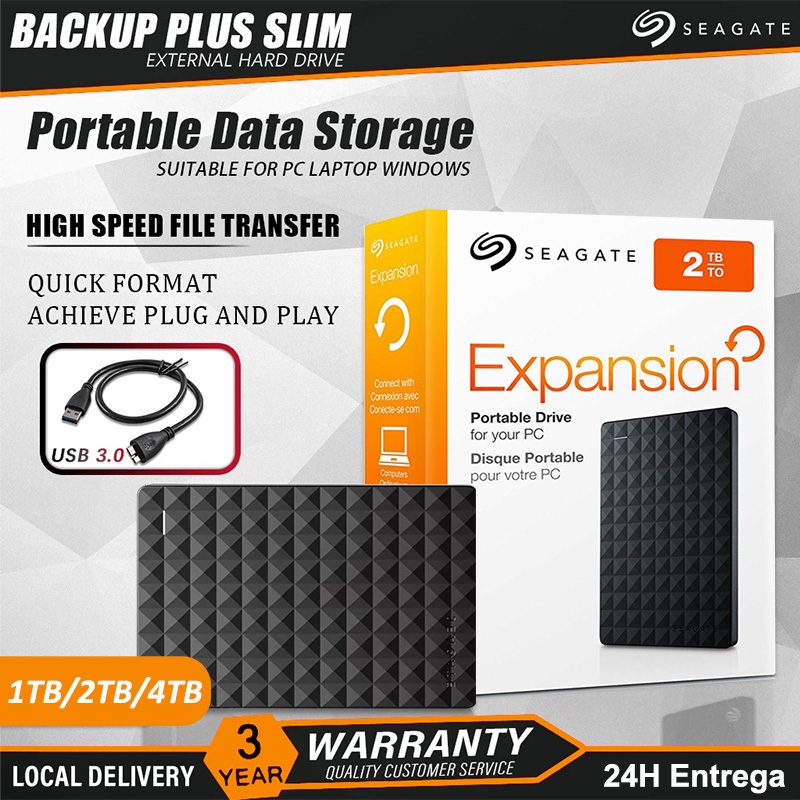 Seagate Hd Externo HDD 4TB/2TB/1TB Disco Rígido Externo Portátil 2,5 ...