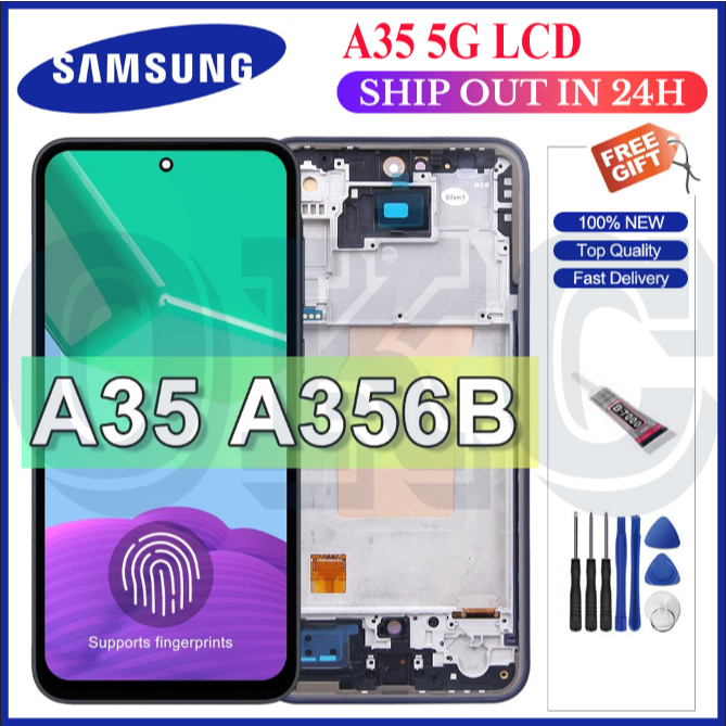 Display LCD AMOLED Original Para Samsung Galaxy A35 5G Com Moldura ...