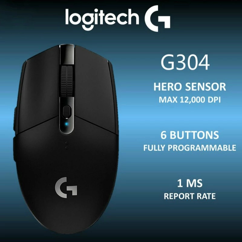 Logitech G304 Mouse Para Jogos Sem Fio 12000DPI Projetado Ergonomicamente Wireless Gaming Mouse ...