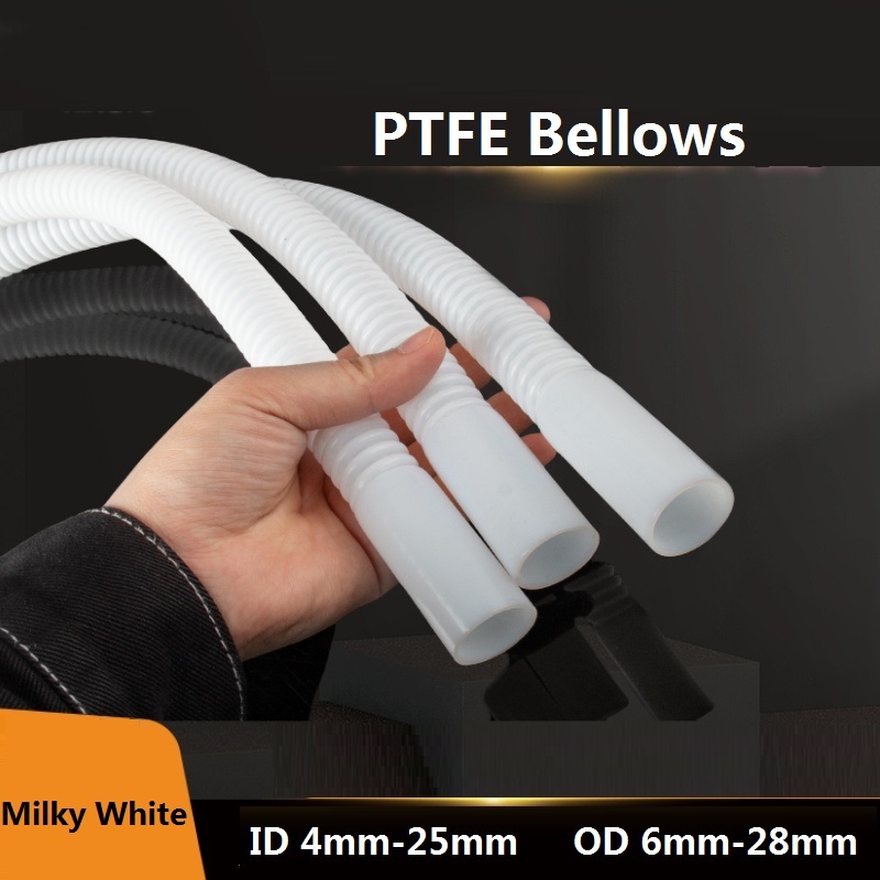 Tubo Ondulado PTFE Branco Leitoso F46 Flexível Ferro Resistente À Corrosão Dragão De Flúor A ...