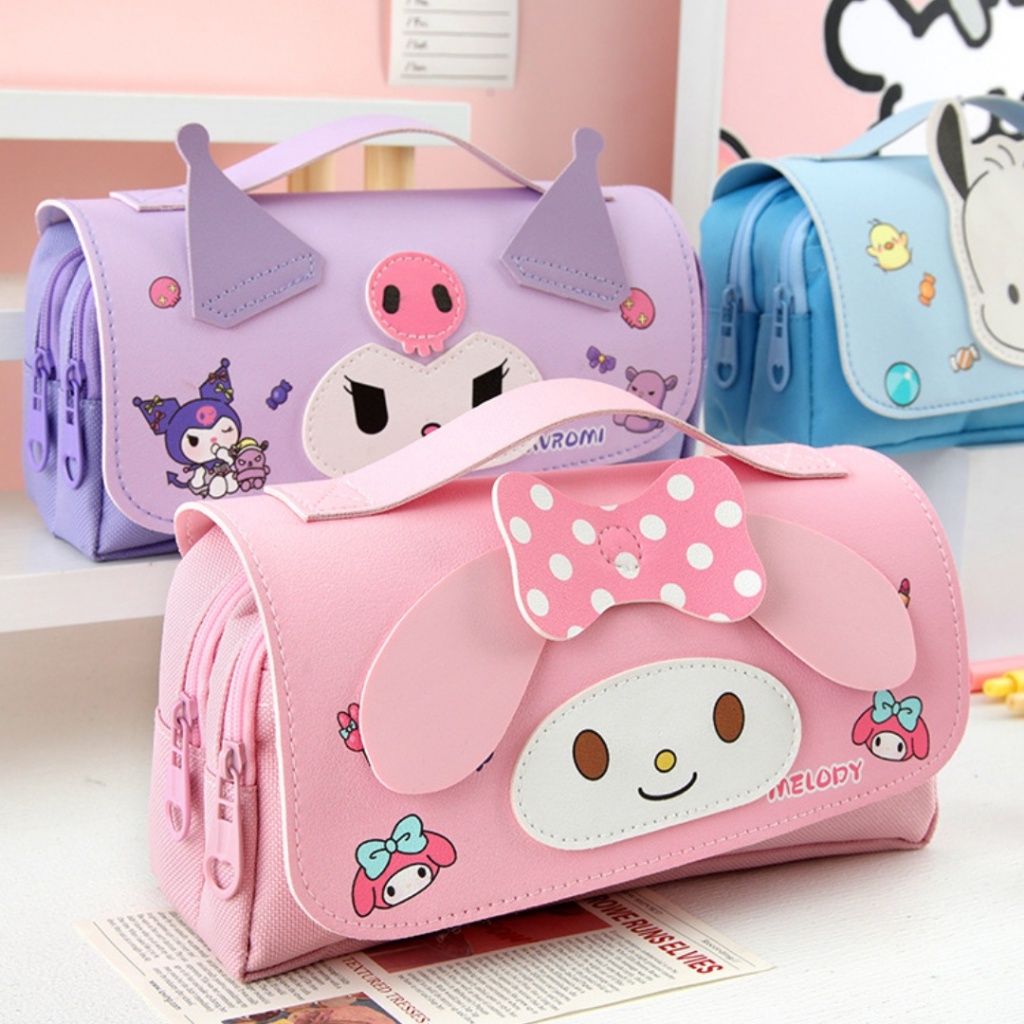 Kuromi Melody Estojo tridimensional para lápis, descompressão à prova d ...