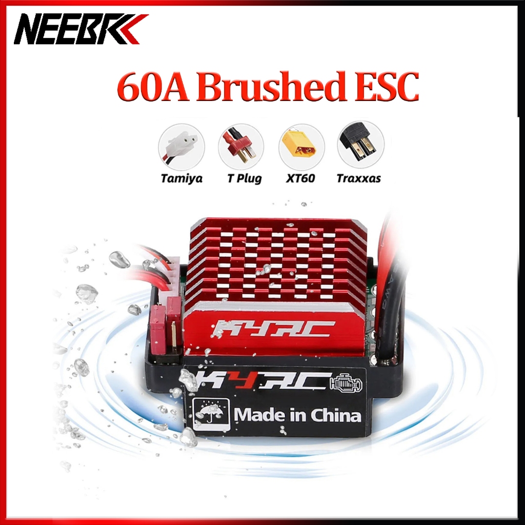Carro RC 1/10 60A ESC Escovado Para Motor 540/550 Traxxas Trx4 D90 HSP Redcat Axial Scx10 RC4WD ...