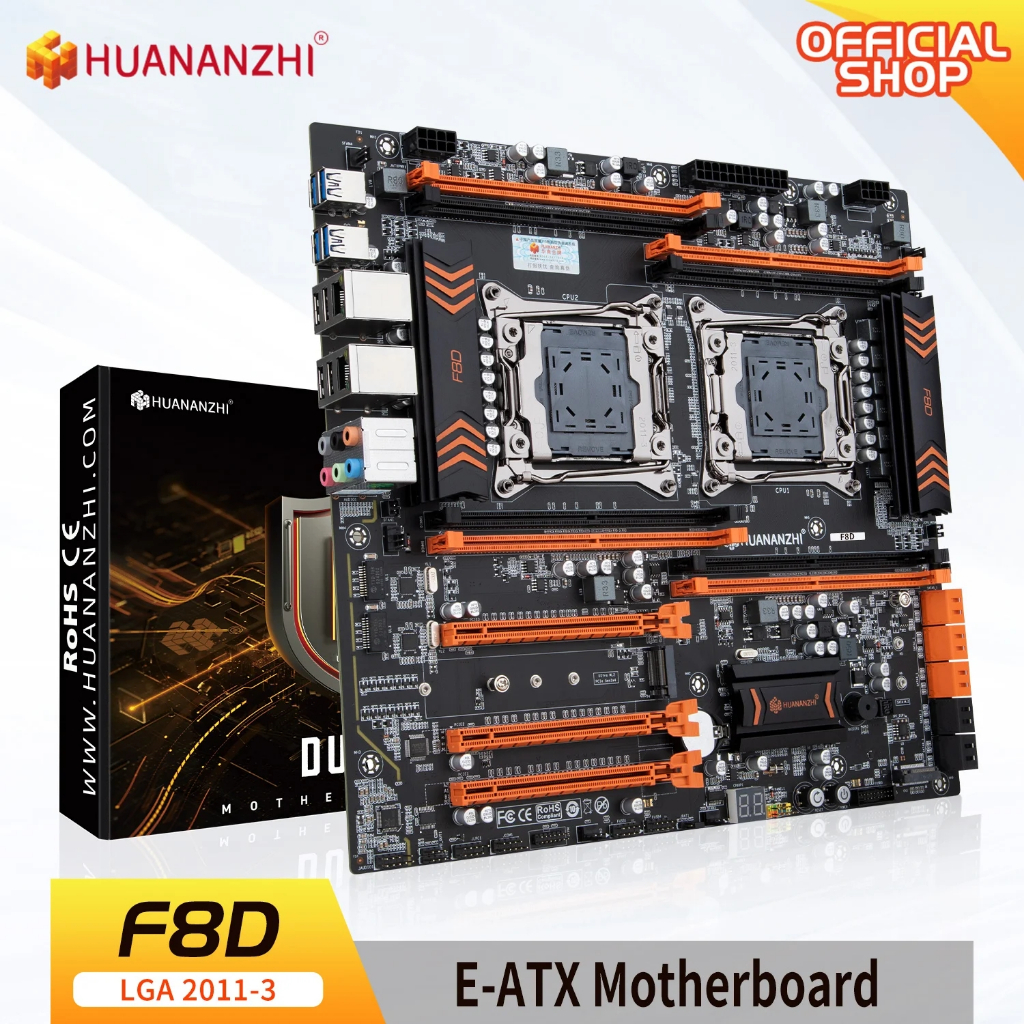 Placa-Mãe Huanzhi X99-F8D Intel Dual CPU X99 LGA 2011-3 E5 V3 DDR4 RECC ...