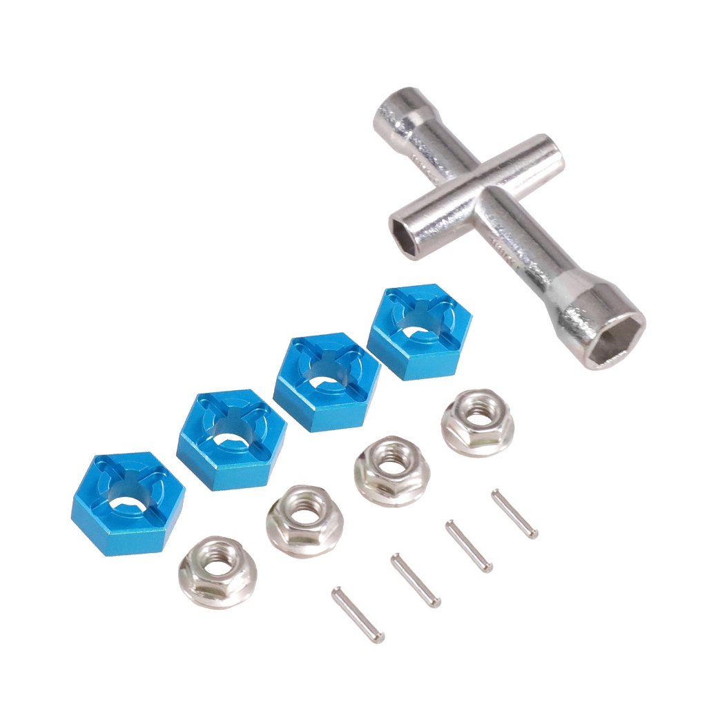 4 Pçs Metal 12mm Roda Hex Hub Adaptador M4 Porca De Bloqueio Da Para Cy ...