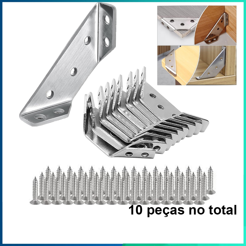 Kit Conector Aço Cantoneira Junção Canto Móveis Madeira Excelente para ...