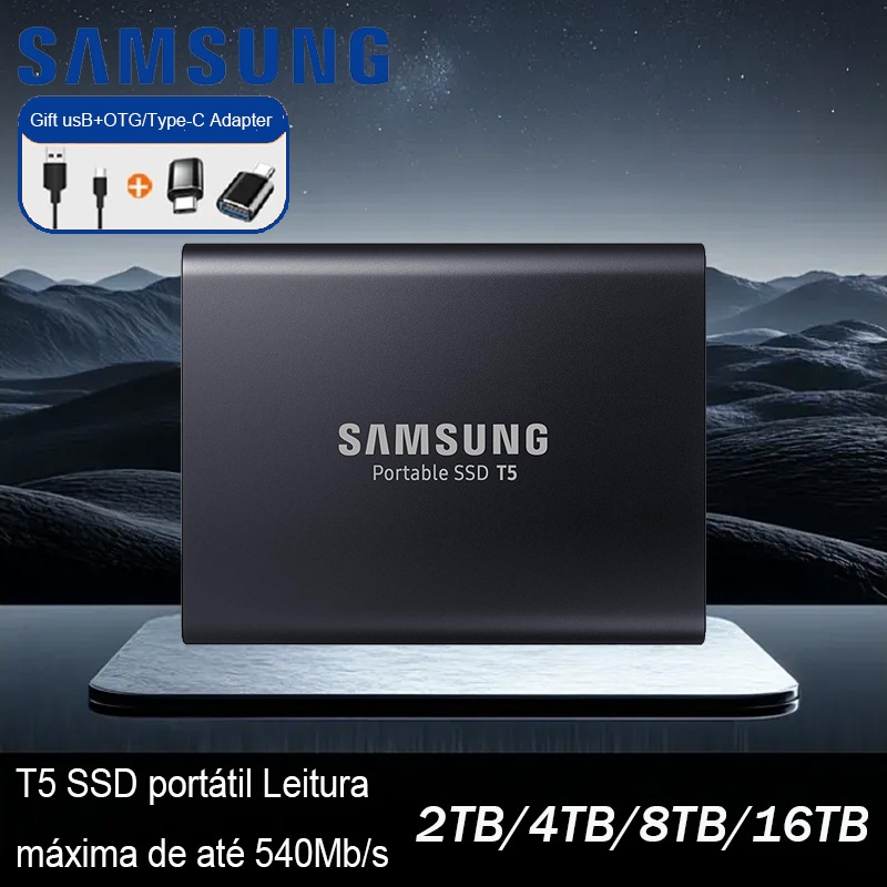 SAMSUNG Original SSD T5 Hd Externo Transferência De Alta Velocidade 540 Mb/S 2TB-16TB Disco ...