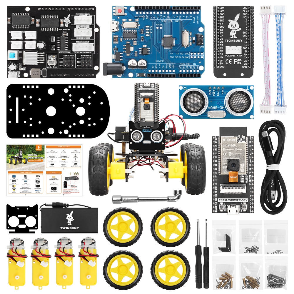 Tscinbuny Esp32 Cam Kit De Carro Robô Inteligente Wifi Robótico De Brinquedo Educacional 