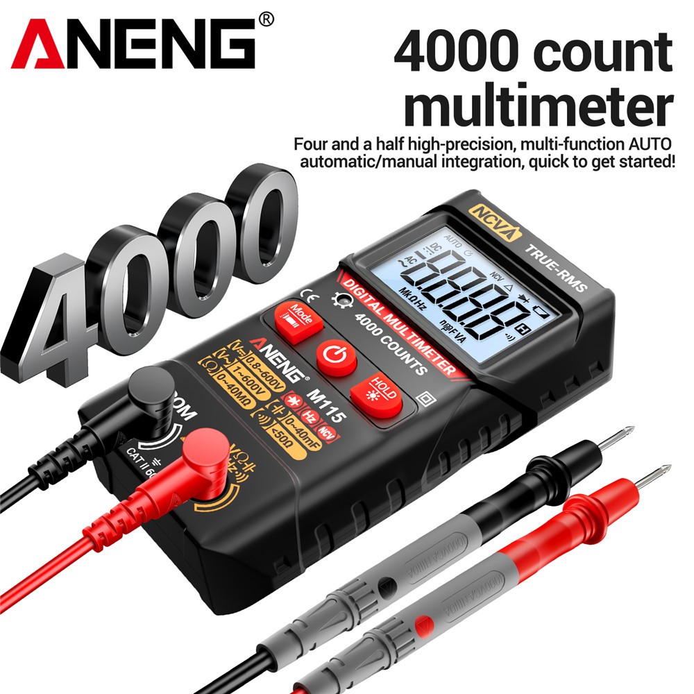 ANENG M115 Mini Multímetro Inteligente 4000 Contagens Digital DC/AC Medidor De Tensão Ohm NCV ...