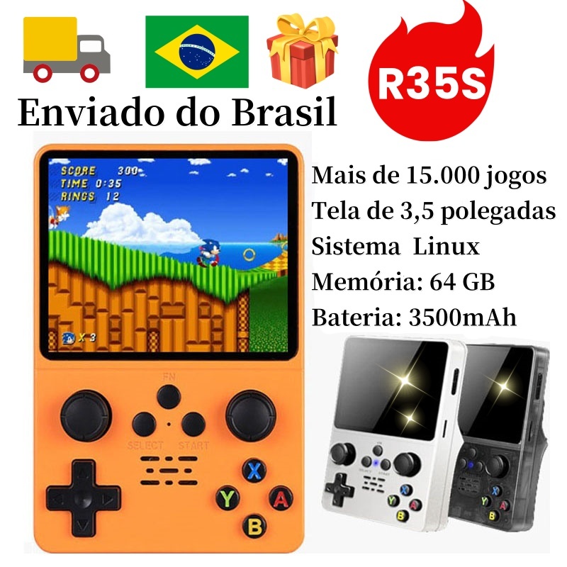 r35s game portátil，R35S Console de videogame retrô portátil, reprodutor ...