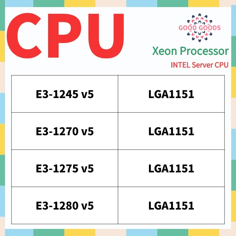 E3-1245 v5 E3-1270 1275 1280 v5 INTEL Xeon Processador Servidor CPU LGA1151 | Shopee Brasil